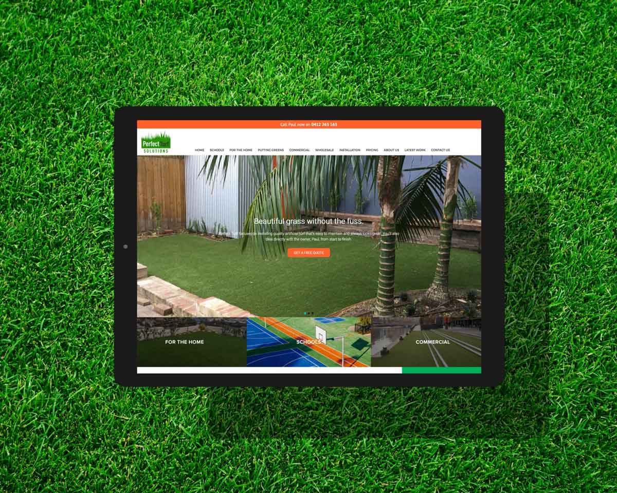 Perfect Turf Solutions Web Development - Ahamo Digital